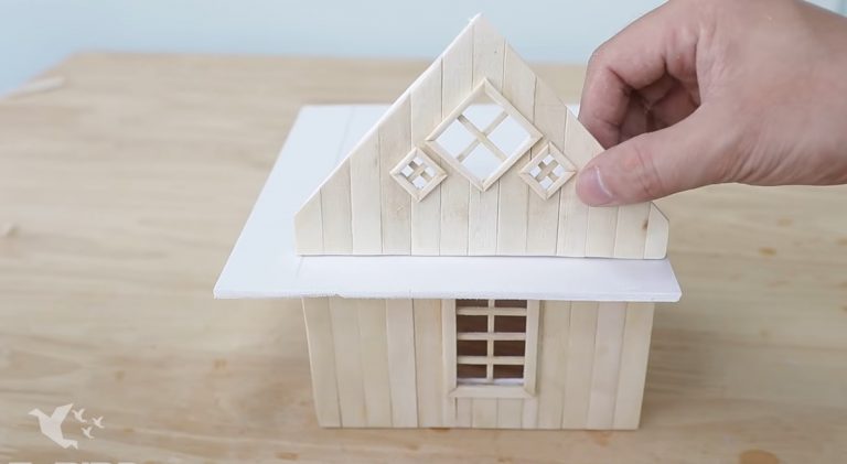 How to make a Popsicle Stick House with Free template