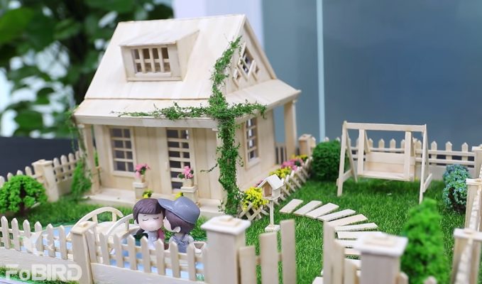 How to make a Popsicle Stick House with Free template