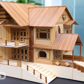 The new Wooden sticks Mansion drawing - Fobird