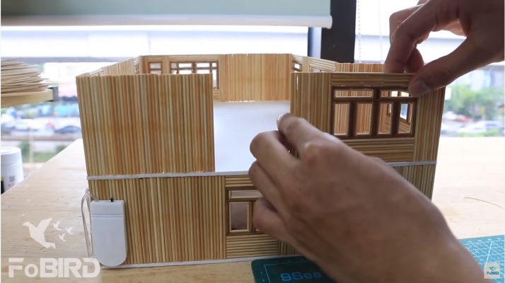 DIY Miniature Modern Mansion house with funitures