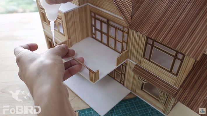 DIY Miniature Modern Mansion house with funitures