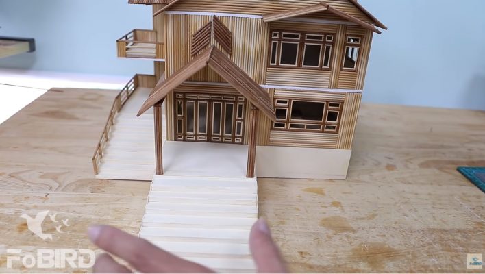 DIY Miniature Modern Mansion house with funitures