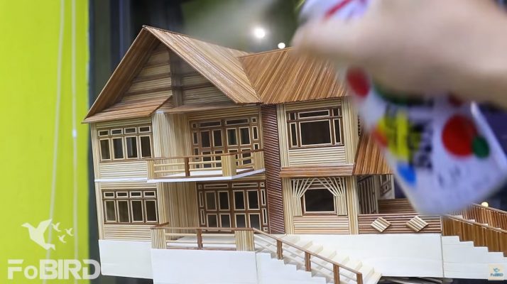 DIY Miniature Modern Mansion house with funitures