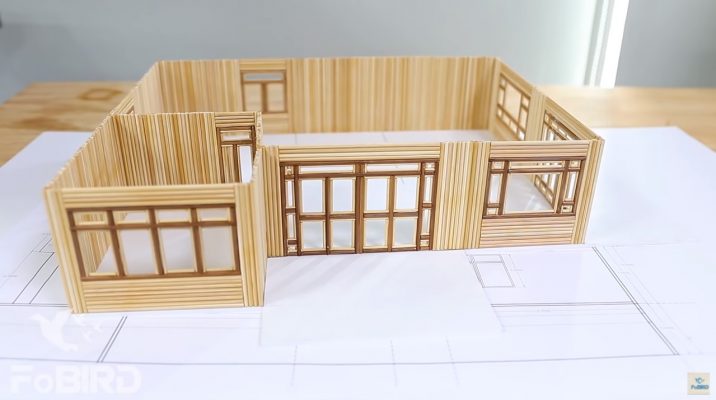 DIY Miniature Modern Mansion house with funitures