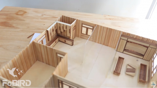 DIY Miniature Modern Mansion house with funitures