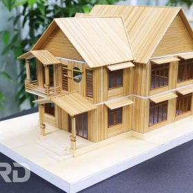 Miniature house Kit - Wooden sticks Modern Mansion house - Fobird