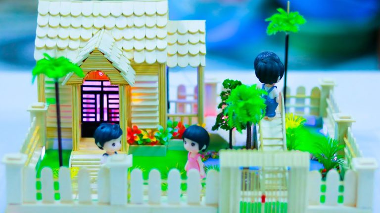 How to make a Popsicle Stick House with Free template
