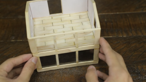 Build a Popsicle Stick House with Secret Roof | Free PDF Plan