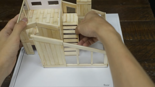 Build a Popsicle Stick House with Secret Roof | Free PDF Plan
